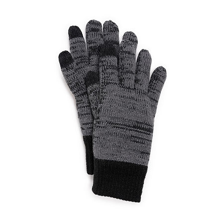 Muk Luks Mens Heat Retainer Gloves  Pewter/Ebony Marl  One Size - Pewter/ebony marl