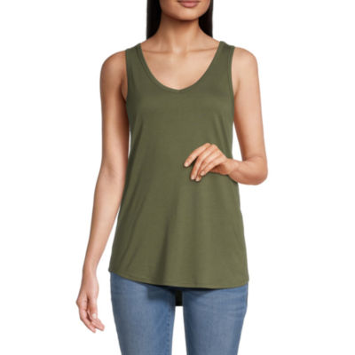 a.n.a Womens Scoop Neck Sleeveless Tank Top - JCPenney