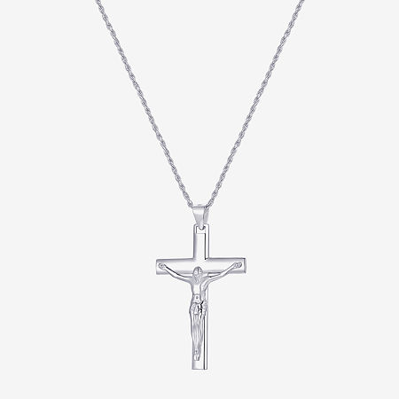 Click here for Crucifix Mens Sterling Silver Cross 24 Inch Pendan... prices