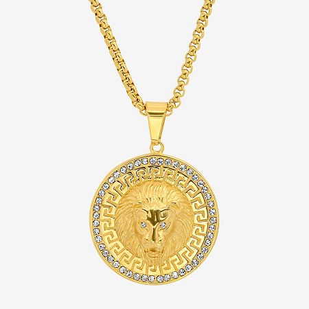 Click here for Steeltime Lion Mens Cubic Zirconia 18K Gold Over S... prices