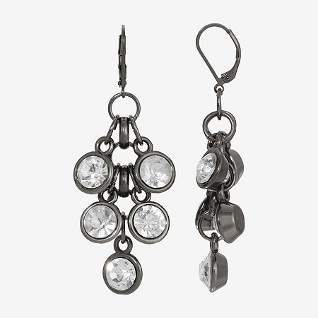 Click here for 1928 Silver Tone Womens Gray Round Chandelier Earr... prices