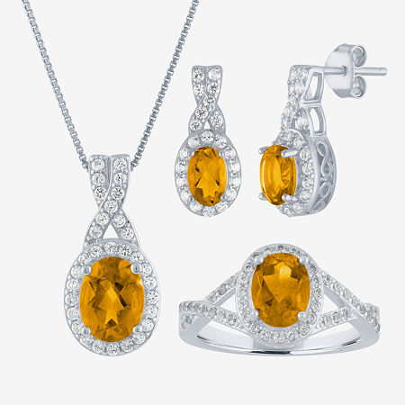 Click here for Womens Genuine Yellow Citrine Sterling Silver Oval... prices