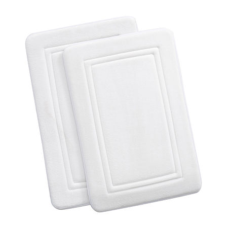 Truly Calm Antimicrobial Memory Foam 2-Pc. Bath Rug Set  17 x 24 - White