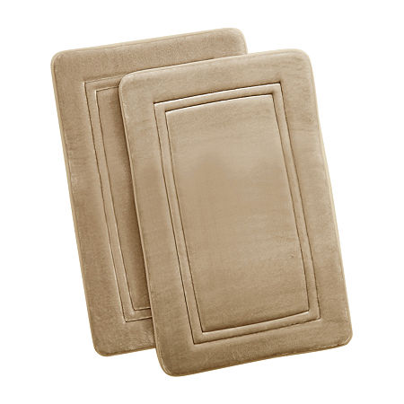 Truly Calm Antimicrobial Memory Foam 2-Pc. Bath Rug Set  20 x 32 - Natural