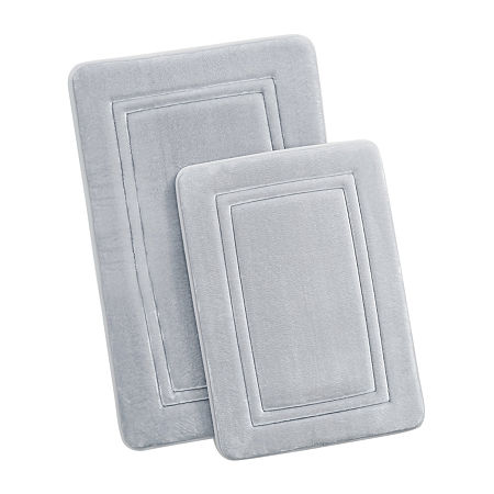 Truly Calm Antimicrobial Memory Foam 2-Pc. Bath Rug Set - Light Gray