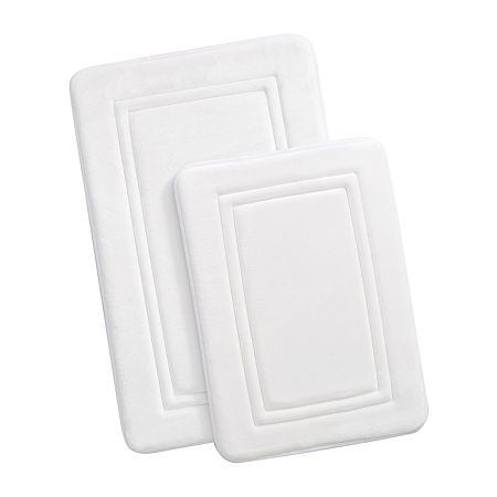 Truly Calm Antimicrobial Memory Foam 2-Pc. Bath Rug Set - White