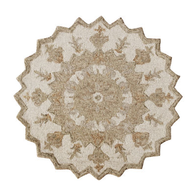 Beatrice Avril Medallion Hand Tufted 3' X 3' Indoor Star Accent Rug ...