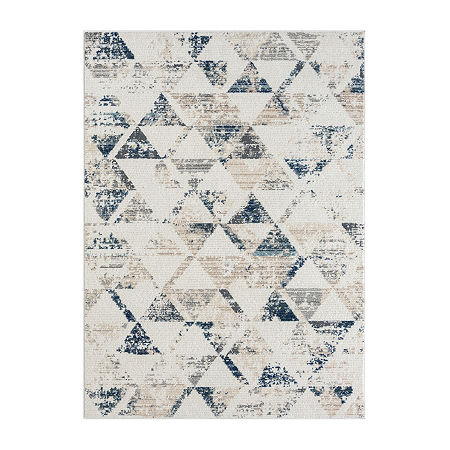 Click here for Beaux Bel Geometric Stain Resistant Indoor Rectang... prices
