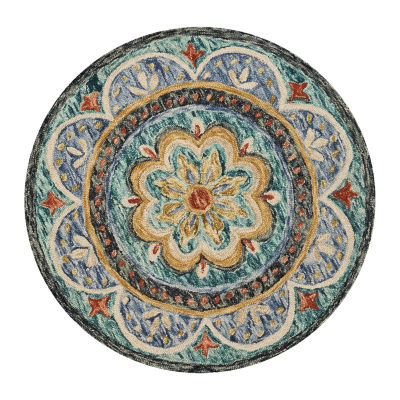Daisy Aby Floral Hand Tufted Indoor Round Area Rug - JCPenney