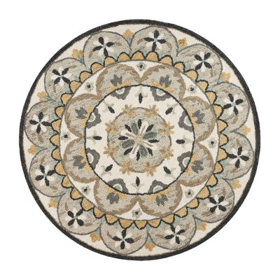 Daisy Dia Floral Hand Tufted Indoor Round Area Rug - JCPenney