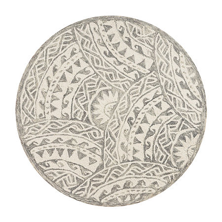 Click here for Daisy Den Geometric Hand Tufted Indoor Round Area... prices