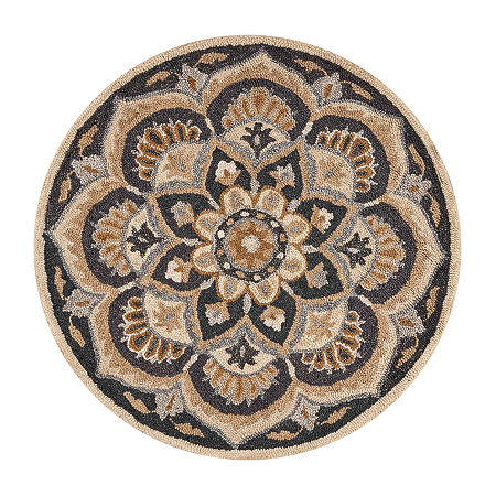 Lr Home Radiance Rdc-062 6 x 6 Round Area Rug - Black