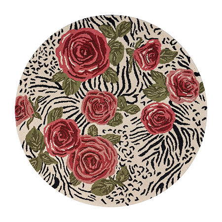 Click here for Sindy Astra Floral Hand Tufted Indoor Round Area R... prices