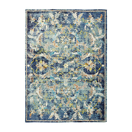 Click here for Glossy Avril Floral Stain Resistant Indoor Rectang... prices