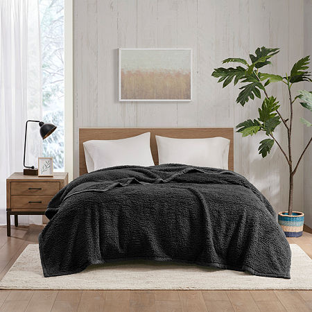 Woolrich Burlington Berber Blanket  Full/Queen - Black