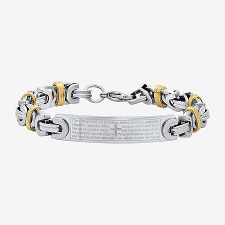 Click here for Steeltime LordS Prayer Mens 18K Gold Over Stainles... prices