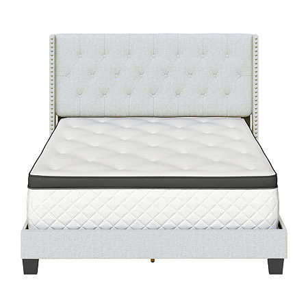 Click here for Mila Upholstered Wooden Bed  One Size  Beige prices