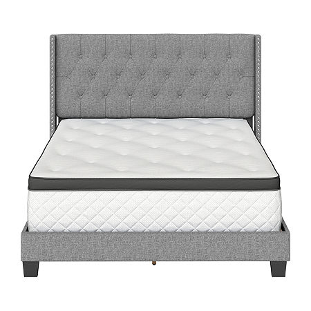 Click here for Mila Upholstered Wooden Bed  One Size  Gray prices