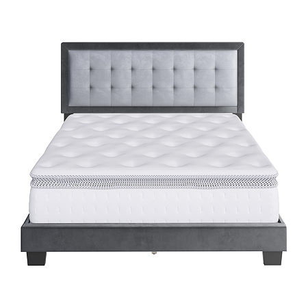 Click here for Pisa Velvet Upholstered Platform Bed Frame with Ad... prices
