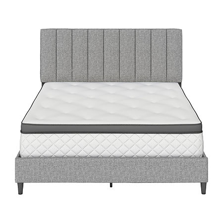 Click here for Leah Linen Upholstered Platform Bed Frame with Adj... prices