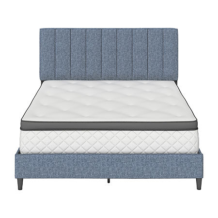 Click here for Leah Linen Upholstered Platform Bed Frame with Adj... prices