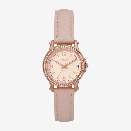 Click here for Relic By Fossil Womens Pink Leather Strap Watch Zr... prices