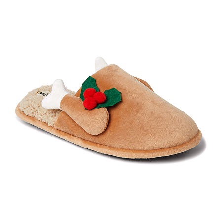 Dearfoams Mens Carson Holiday Thanksgiving Turkey Scuff Slipper - Whiskey