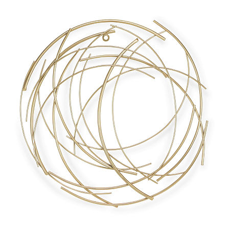 Click here for Cheungs Gold Abstract Round Metal Wall Art  One Si... prices