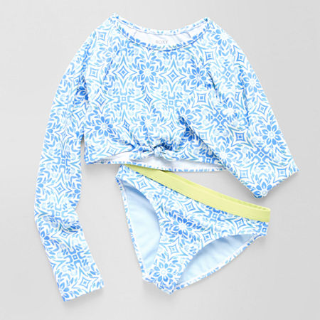 Click here for Roxy Big Girls Fresco Tile Cropped Rash Guard Set... prices