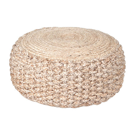Click here for LR Home Elida Handmade Jute Medium Pouf Striped Ot... prices