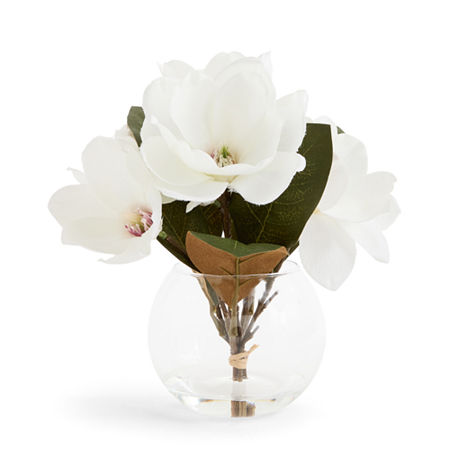 Click here for Linden Street 8in White Magnolia Artificial Plant... prices
