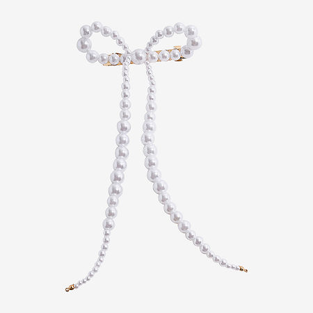 Click here for Bijoux Bar Bow White Barrette  One Size  White prices