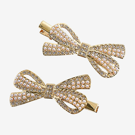 Click here for Bijoux Bar Bow 2-pc. Hair Clip  One Size  Yellow prices