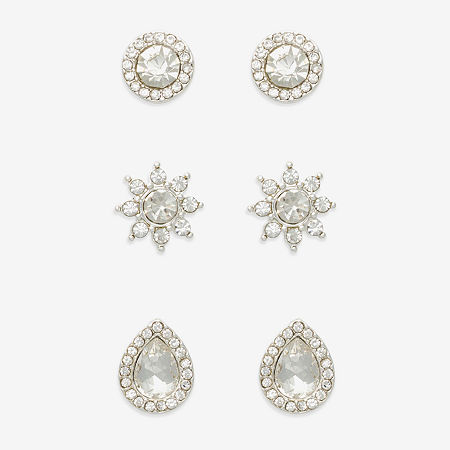 Click here for Mixit Silver Tone Stud Womens Cubic Zirconia Hypoa... prices