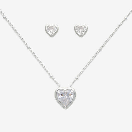 Click here for Mixit Womens Cubic Zirconia Heart Hypoallergenic 3... prices