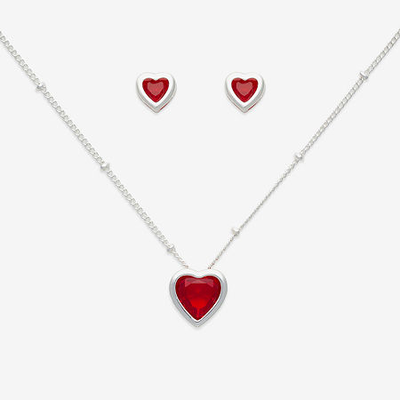 Click here for Mixit Womens Red Cubic Zirconia Heart Hypoallergen... prices