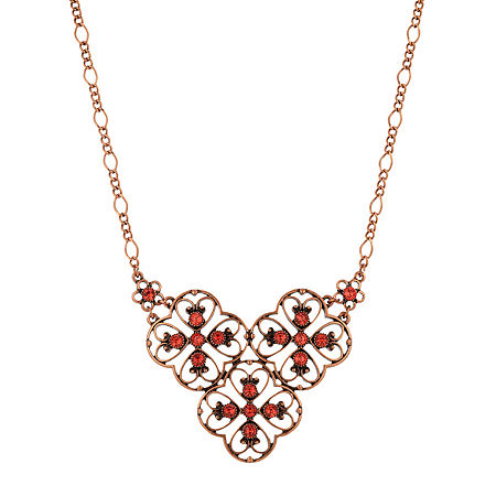 Click here for 1928 Copper Tone Crystal 16 Inch Collar Necklace... prices
