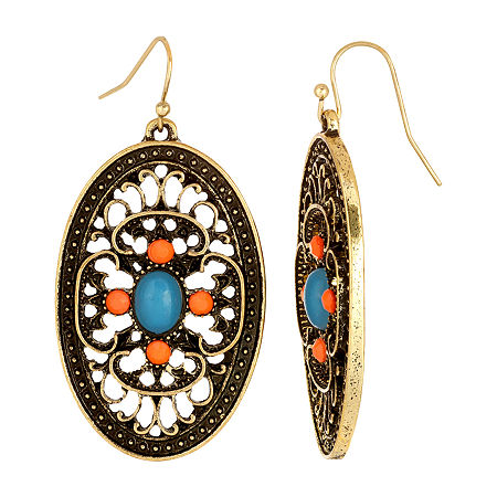 Click here for 1928 Gold Tone Womens Drop Earrings  One Size  Blu... prices