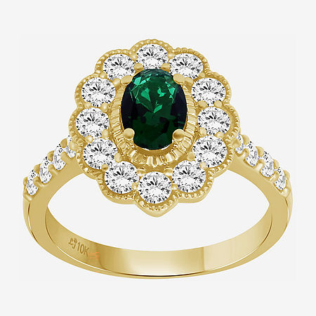 Click here for Womens Oval-cut Gemstone & 1 CT. T.W. Lab-Grown Di... prices