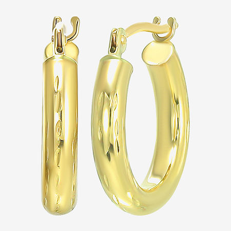 Click here for Womens 10K Gold 14mm Round Hoop Earrings  One Size... prices