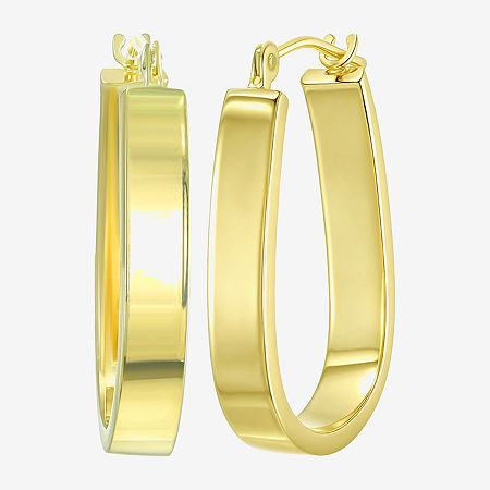 Click here for Womens 14K Gold 18mm Oval Hoop Earrings  One Size... prices