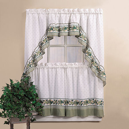 Click here for CHF Cottage 3-pc. Rod Pocket Kitchen Curtains & Dr... prices