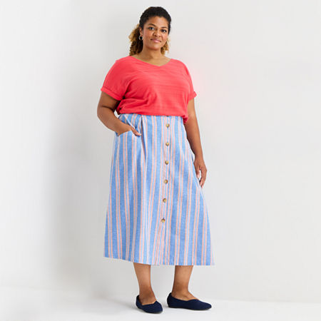 Click here for St. Johns Bay Womens Plus Midi A-Line Skirt  2x  B... prices