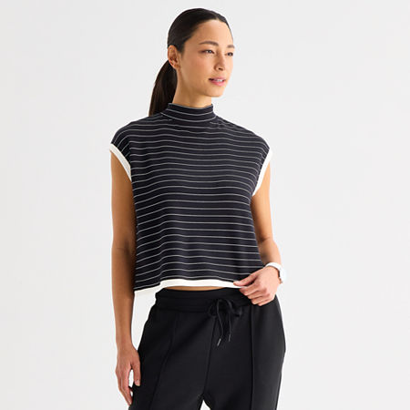 Click here for Stylus Womens Sleeveless Mock Neck Top  Medium  Bl... prices