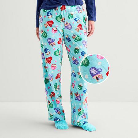 Click here for Sleep Chic Womens Fleece Pajama Pants With Sock  L... prices