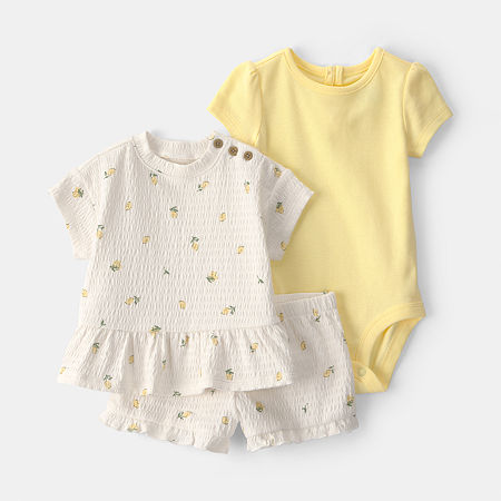 Click here for Carters Baby Girls 3-pc. Short Set  3 Months  Yell... prices