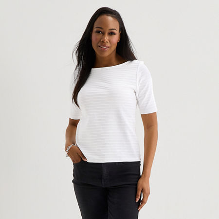 Click here for Liz Claiborne Womens Petite Boat Neck Short Sleeve... prices