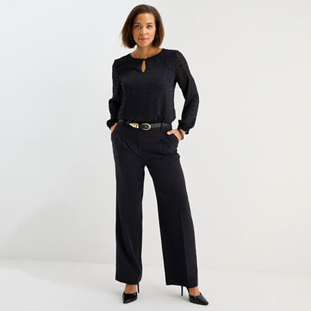 Click here for Liz Claiborne Womens Petite Wide Leg Mid Rise Trou... prices