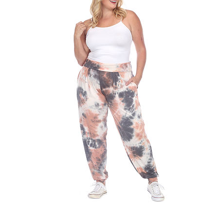 Click here for White Mark Plus Size Tie Dye Harem Pants - Pink prices