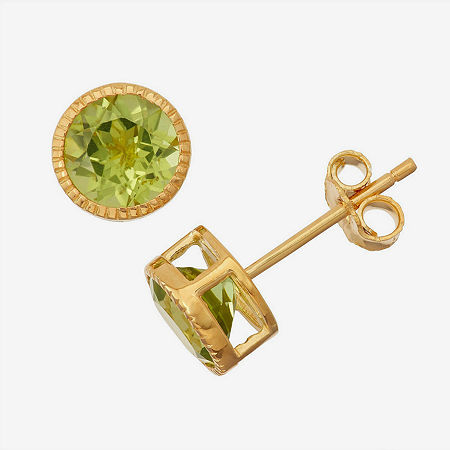 Click here for Genuine Peridot 14K Gold Over Silver Stud Earrings... prices
